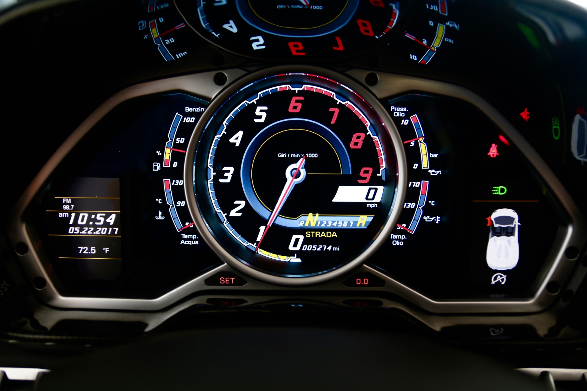 Lamborghini Aventador Speedometer